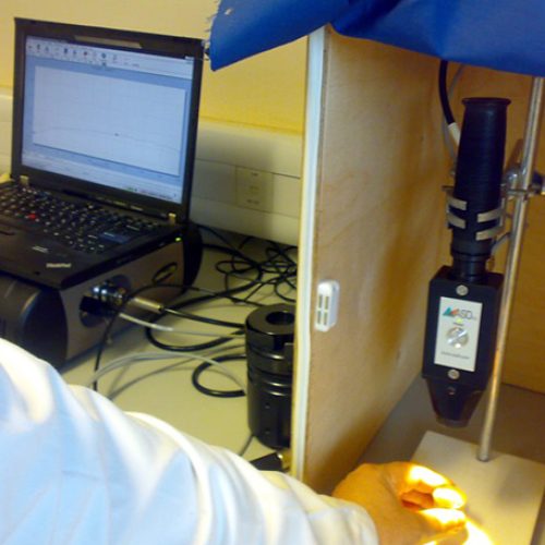 The LabSpec 4 portable Vis-NIR spectrometer in use at Cranfield ...